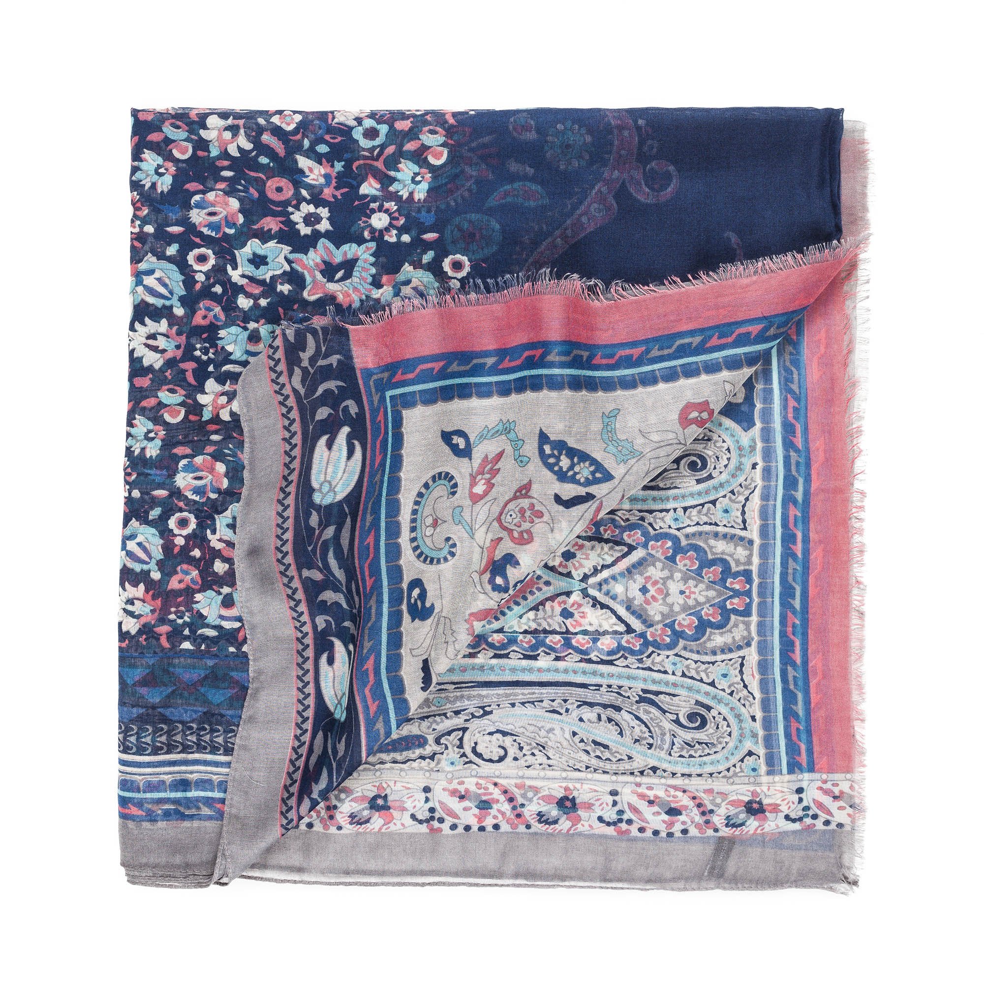 MELIFLUOS DESIGNED IN SPAIN Scarf for Women Lightweight Floral Flower for Summer Fall Winter Scarves Shawl Wrap (P005-2)