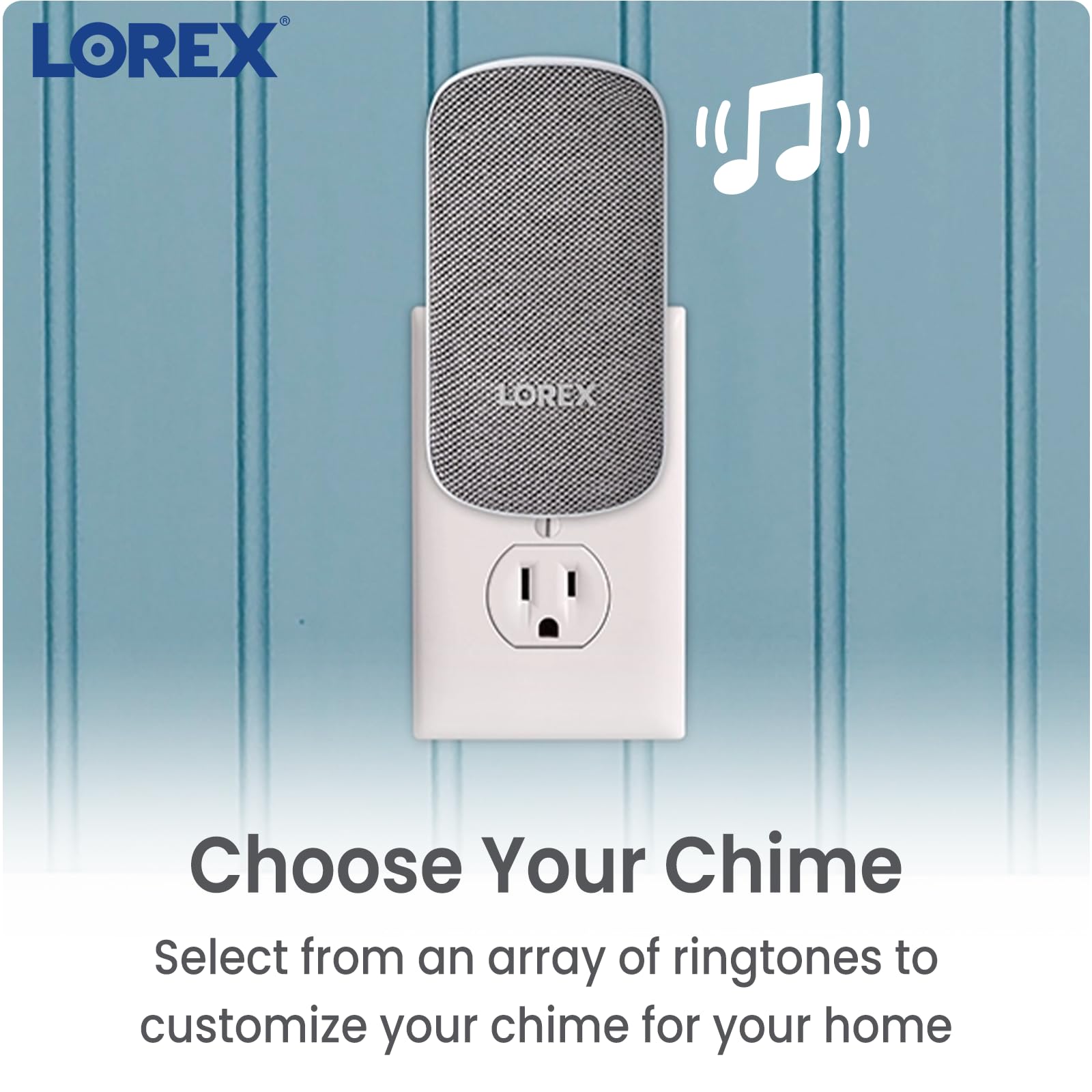 Lorex Video Doorbell and Home Security System Chime Add-On β Easy Plug-and-Play Installation, Customizable Digital Door Bell Chime, Seamless Integration with Lorex Security Video Doorbells