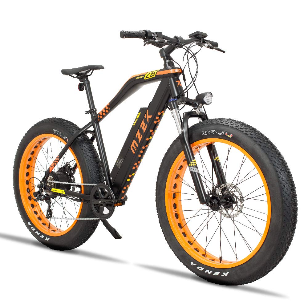 MZZK Electric Bike 7-Speed Powerful E-Bike with 48V Lithium Battery & Multi-Function Display (26" Mountain Bike-Orange)