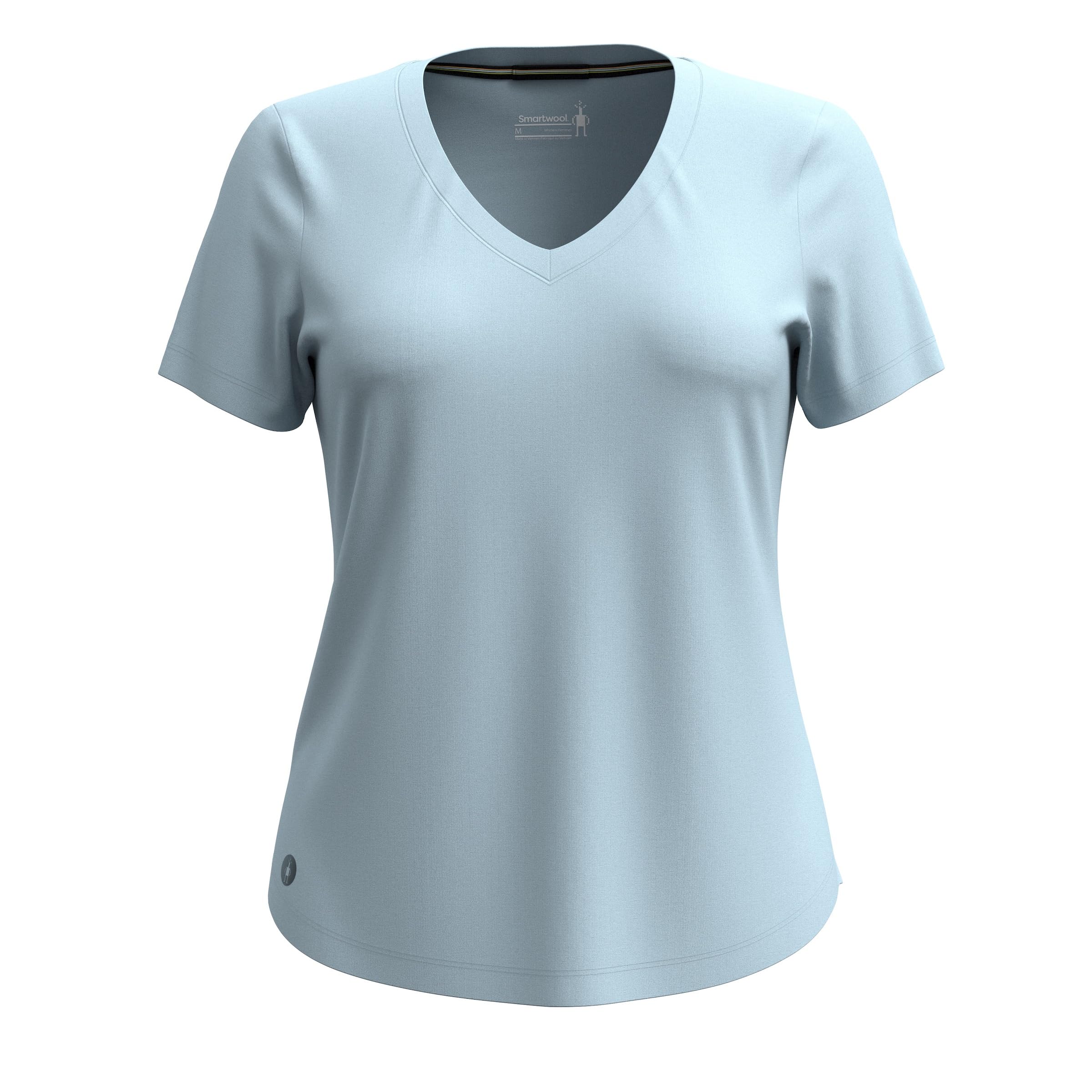 Smartwool Women's Active Ultralite Merino Wool Shirt β V-Neck Short Sleeve Tee (Regular Fit) Copper, X-Small