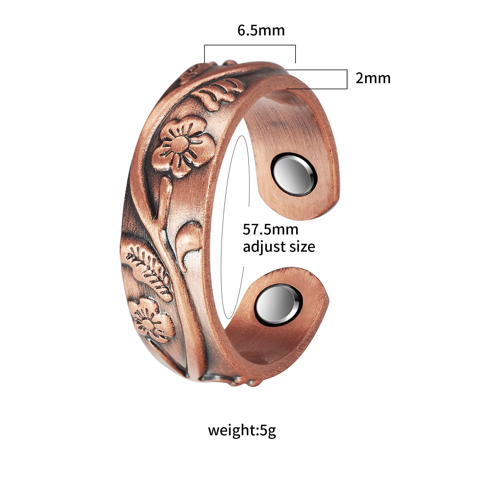 Magnetic Copper Ring for Women Jewelry CPR-0937