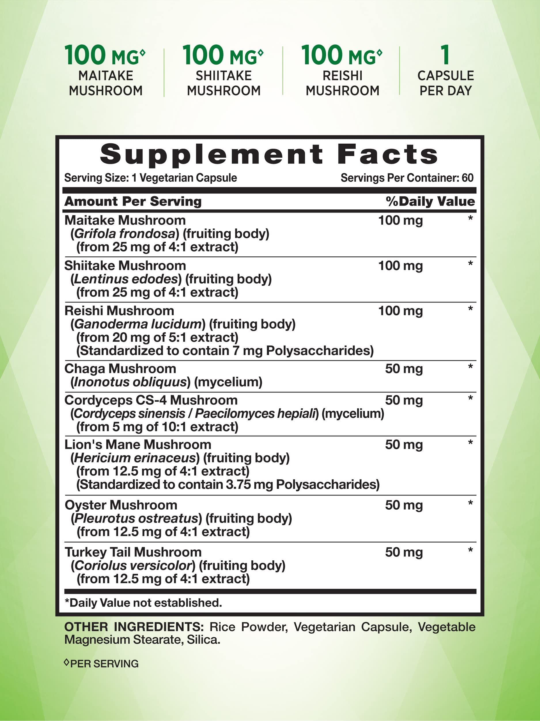 Nature's Truth Mushroom Complex Capsules | 60 Count | Full Spectrum Complex of Super 8 Mushrooms | Non-GMO, Gluten Free Supplement