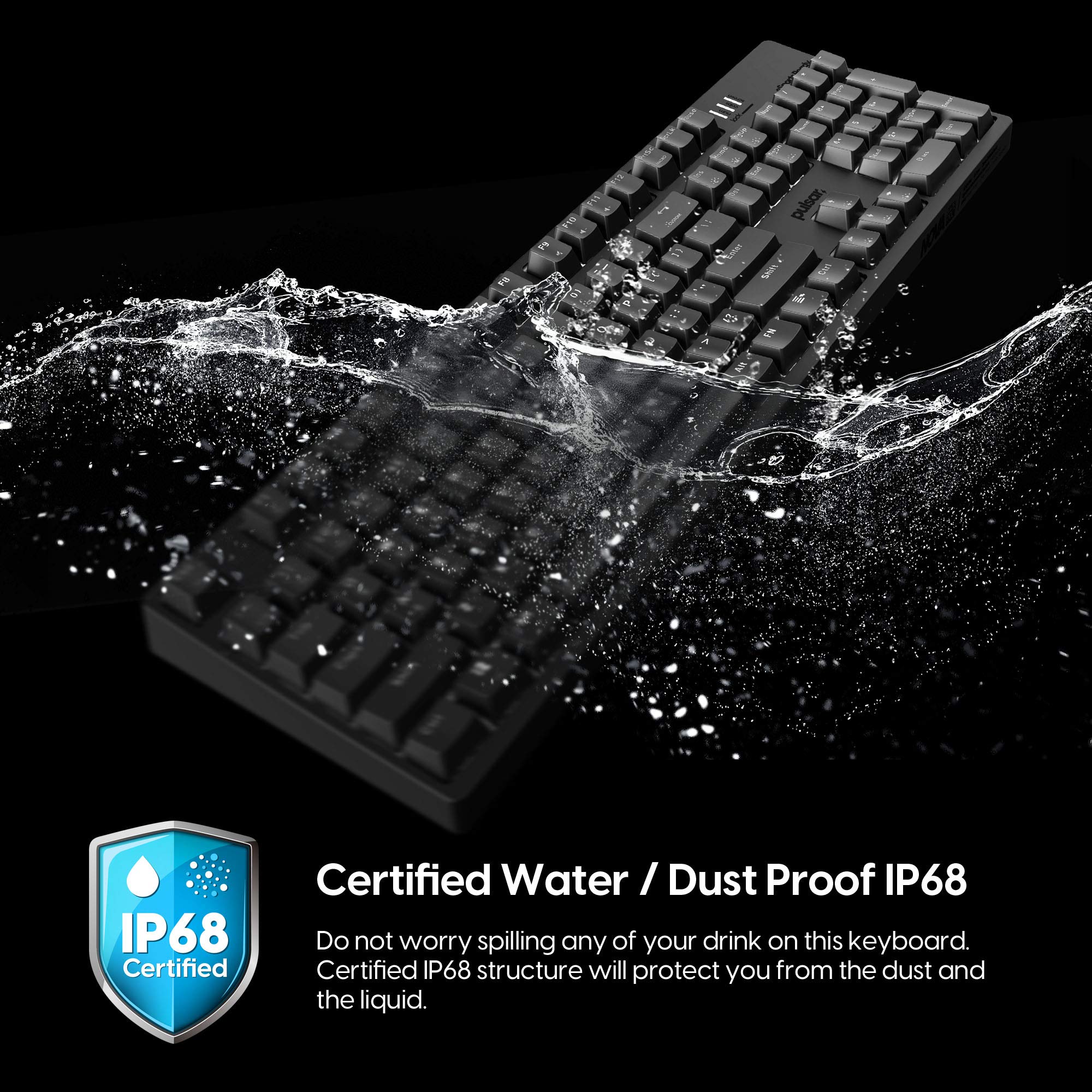 Pulsar Gaming Gears - PK101 Nova Optical PRO eSports Level Hot Swappable Super Fast Optical Mechanical Gaming Keyboard - 0.1ms Lag Free Waterproof RGB Backlit USB 104 Keys (Blue Clicky Optical Switch)