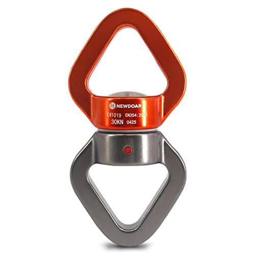 NewDoar Swing Swivel,30KN CE Certified Micro Rotator Swivel Device for Swing Aerial Dance/Yoga/Swing/Hanging Hammock/Rock Climbing Tree Arborist(Silver Orange)