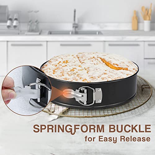 Springform Pan Set, Nonstick 3pcs (7 9 11 Inch) Springform Pans Cheesecake Pan Removable Bottom, Leakproof Round Spring Form Pans Cake Pans Sets for Baking and 60 Pcs Parchment Paper liners