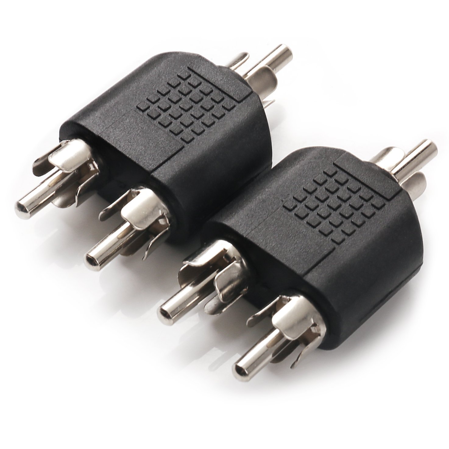 NANYI RCA Male to 2 RCA Male Audio Heads, RCA M One-Two RCA M Stereo Interconnect Audio Adapter, 2Pack (RCA M-2xRCA M)