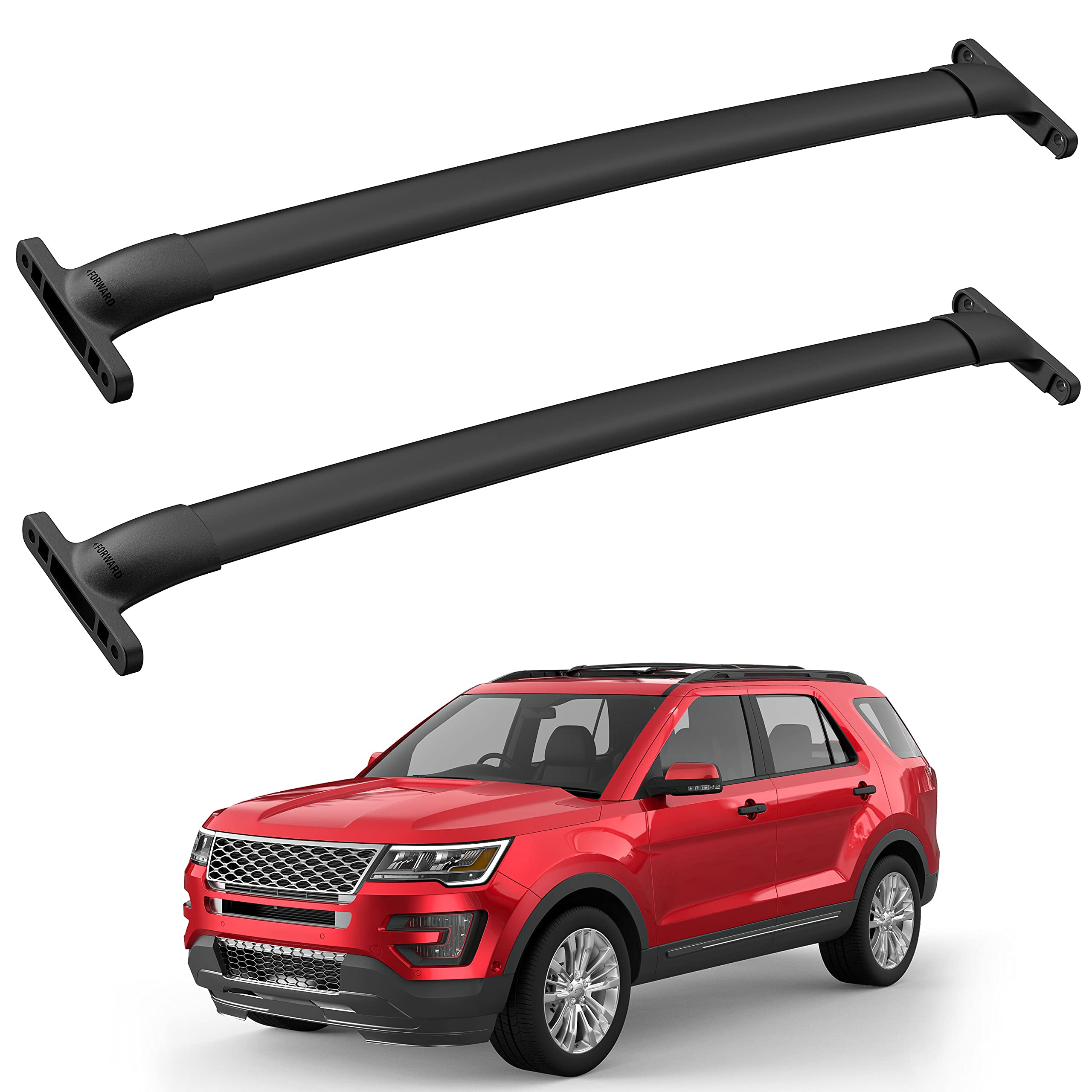MOSTPLUS Roof Rack Cross Bar Rail Compatible for 2016 2017 2018 2019 Ford Explorer Cargo Racks Rooftop Luggage Canoe Kayak Carrier Rack