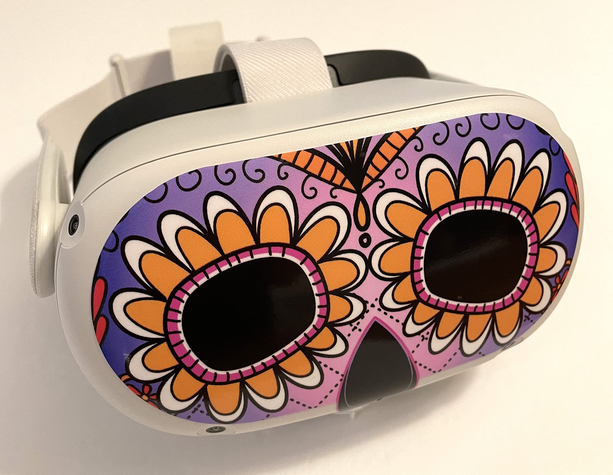 Sugar Skull (Purple) Decal for Quest 2 VR Headset - Meta/Oculus - Glossy Vinyl Sticker