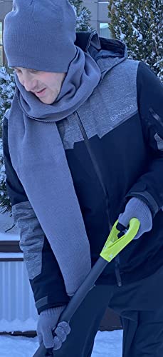N'Ice Caps Adults Unisex Reversible Knit Hat/Scarf/Touchscreen Glove Set (Black/Charcoal Grey, Adult)