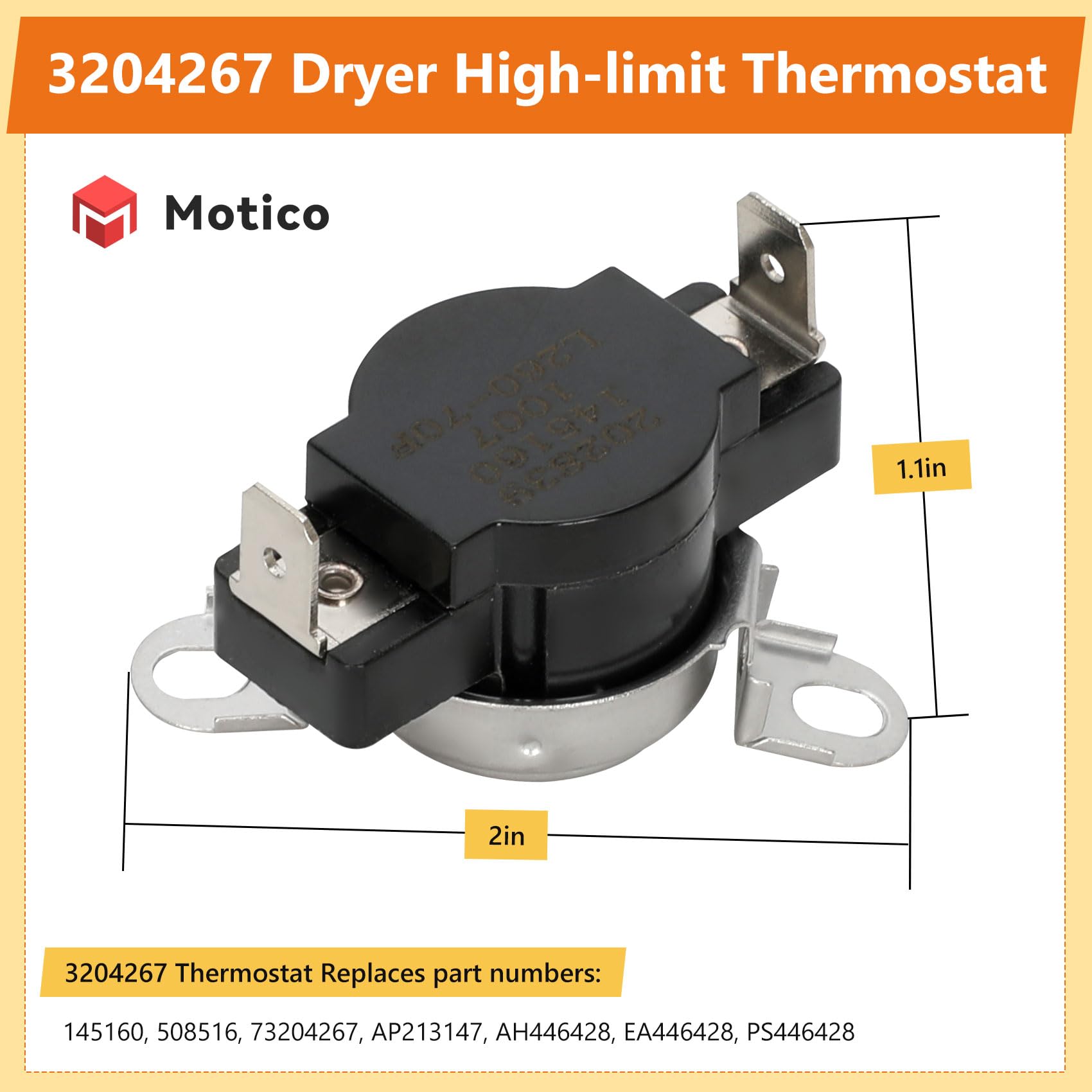 M Motico DC47-00019A Heating Element for Samsung Dryer, Compatible with DV45H7000EW/A2 DV40J3000EW/A2 DV42H5000EW/A3 DV42H5200EP/A3 DV210AEW/XAA DV42H5200EP/A3-365 DAYS WARRANTY