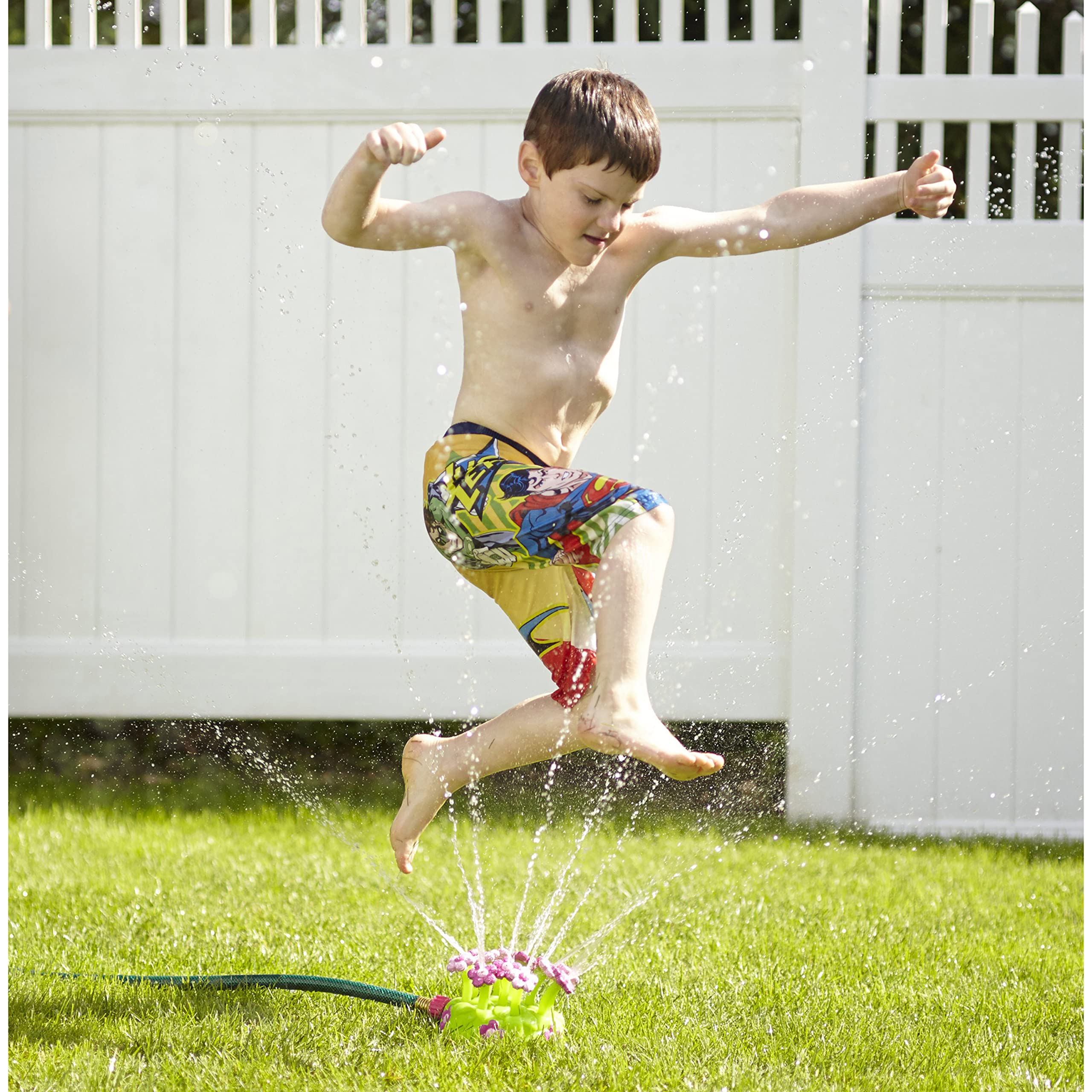 Melissa & Doug Sunny Patch Pretty Petals Flower Sprinkler Toy With Hose Attachment for 3+ years