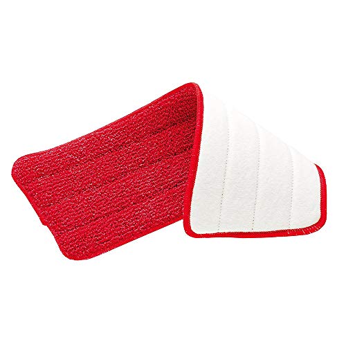 Washable Microfiber Mop Pads (3 Pack) - Microfiber Replacement Mop Pads Heads 16.53 x 5.4Inches for Cleaning of Wet or Dry Floors - Professional Home/Office Cleaning Supplies, Red
