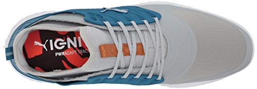 Puma Men's Ignite Pwradapt Caged Golf Shoe, High Rise-Puma Silver-Digi-Blue, 11.5