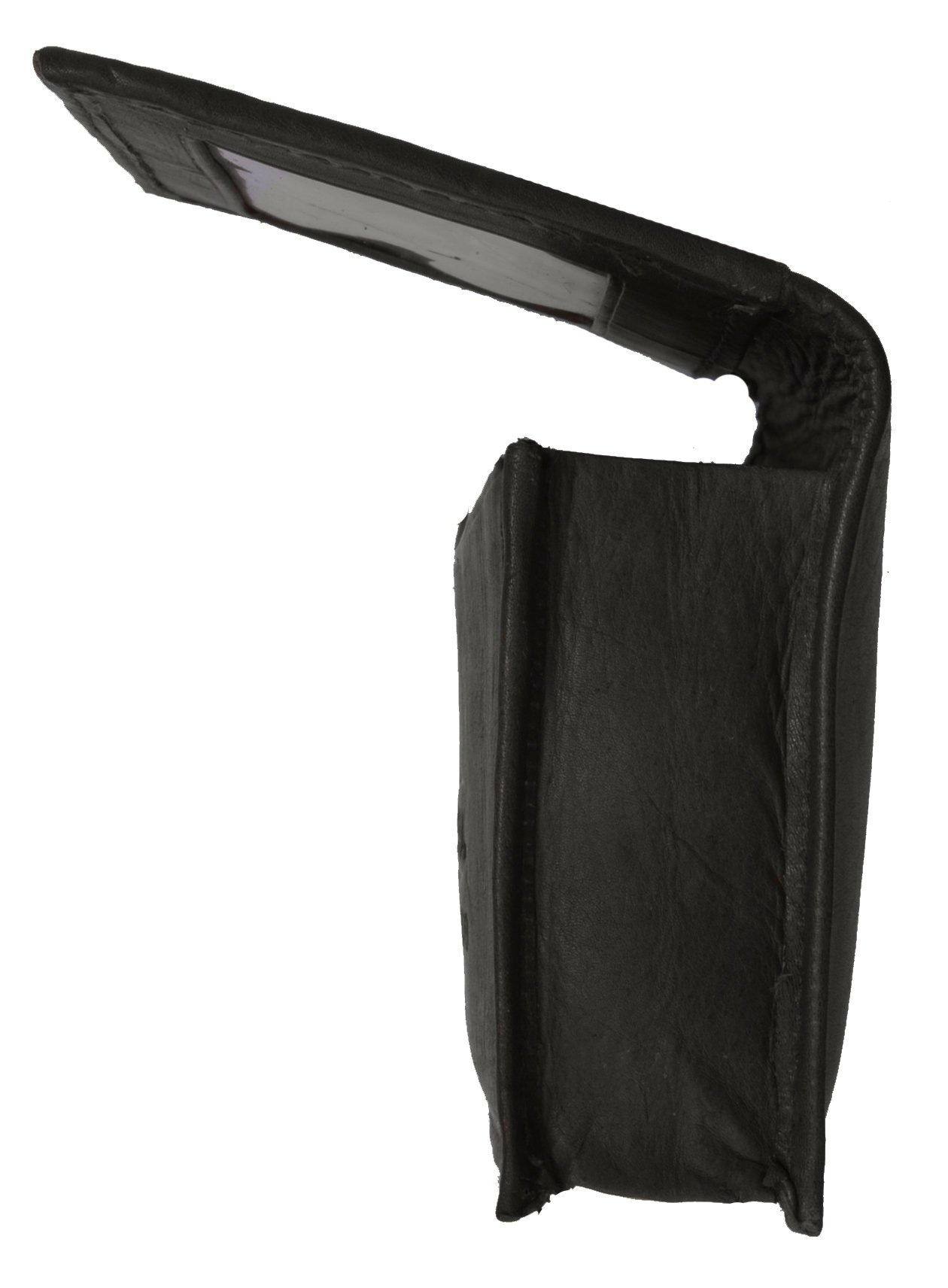 Marshal Black Genuine Leather Expandable Credit Card ID Business Card Holder Wallet 220