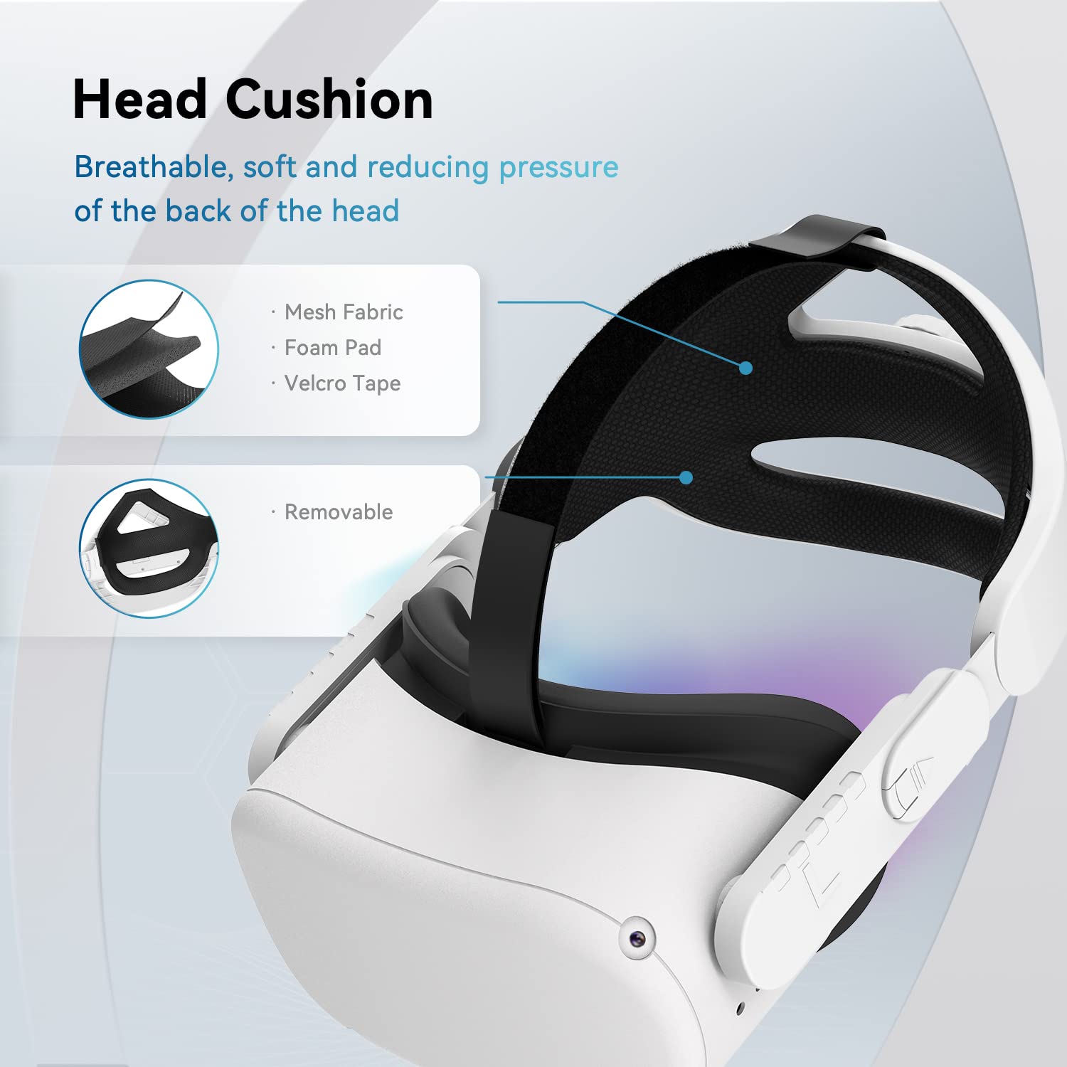 ZORBES® Adjustable Head Strap Accessories Replacement for Enhanced Support & Compatible with Meta/Oculus Quest 2 Elite and Comfort in VR for Children and Adults