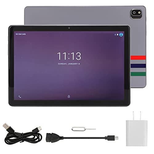 VINGVO 4G LTE Tablet, 5G WiFi 6GB RAM 128GB ROM US Plug 100β240V 10.1 Inch IPS 6000mAh Battery Reading Tablet (US Plug)