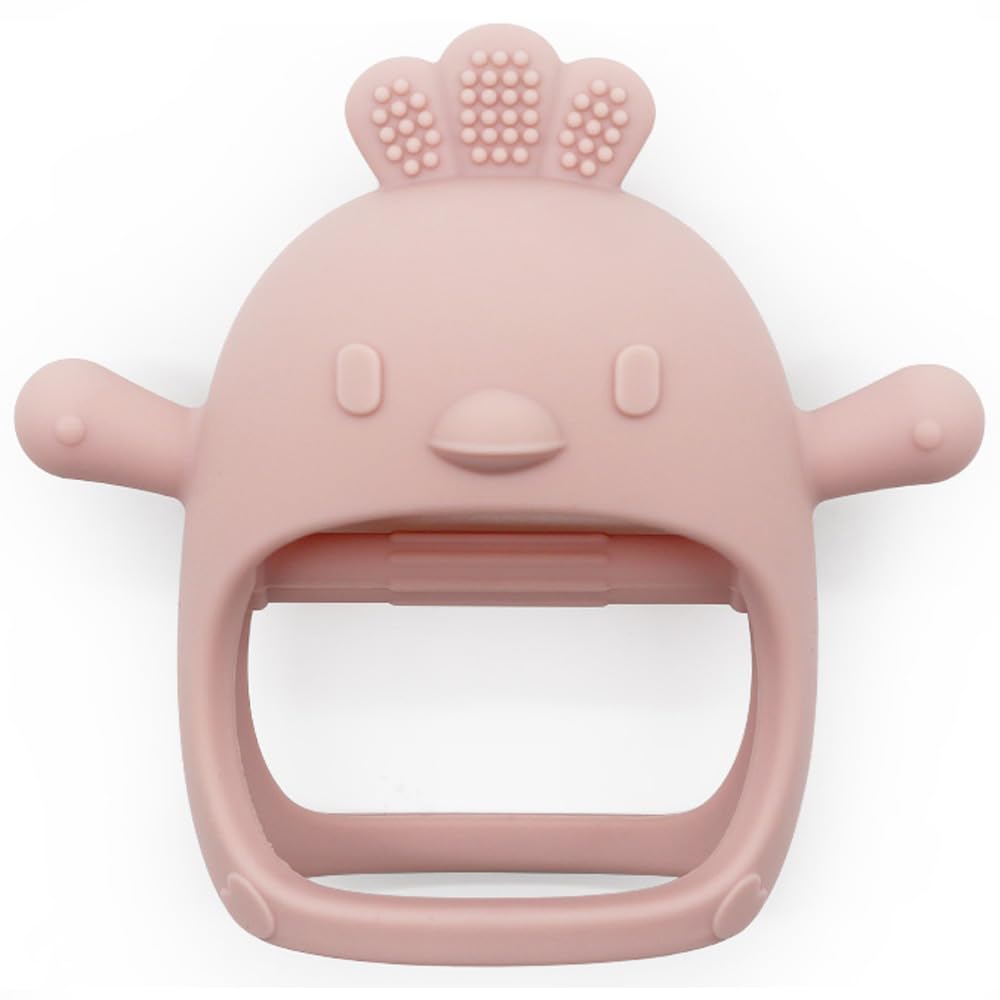 Smore Baby Silicone Teether Toy, Teether for Babies 0-6 Months, BPA Free, Anti Dropping Wrist Hand Teethers Baby Chew Toys, for Sucking Needs, for Soothing Teething Pain Relief (Olive)