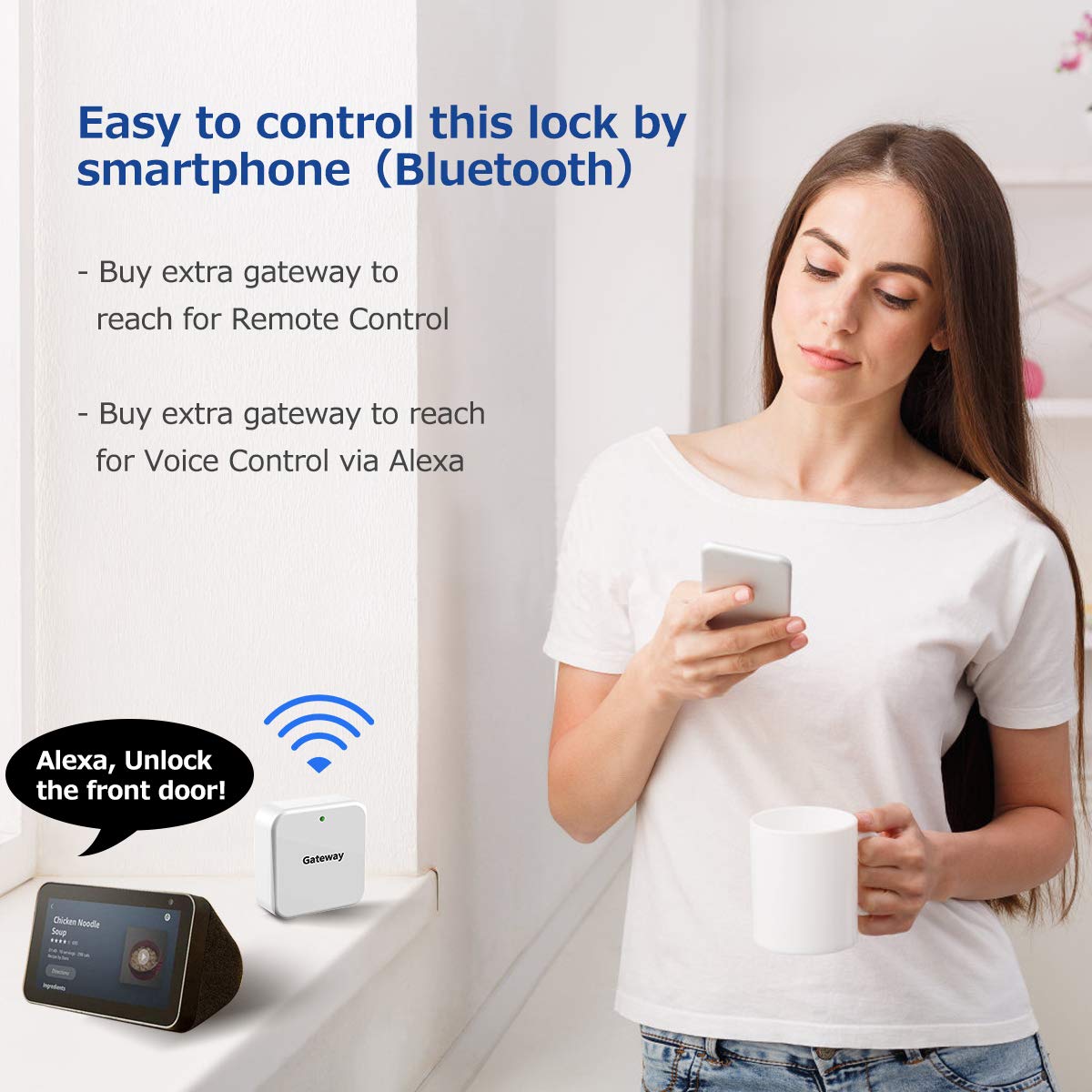 Narpult Smart Door Lock, Fingerprint Electronic Deadbolt Door Lock, Keyless Entry Door Lock Featuring Auto-Locking, Smart Door Lock for APP/FOBS/Biometric/Codes/Keys, Works with Alexa - ORB Bronze