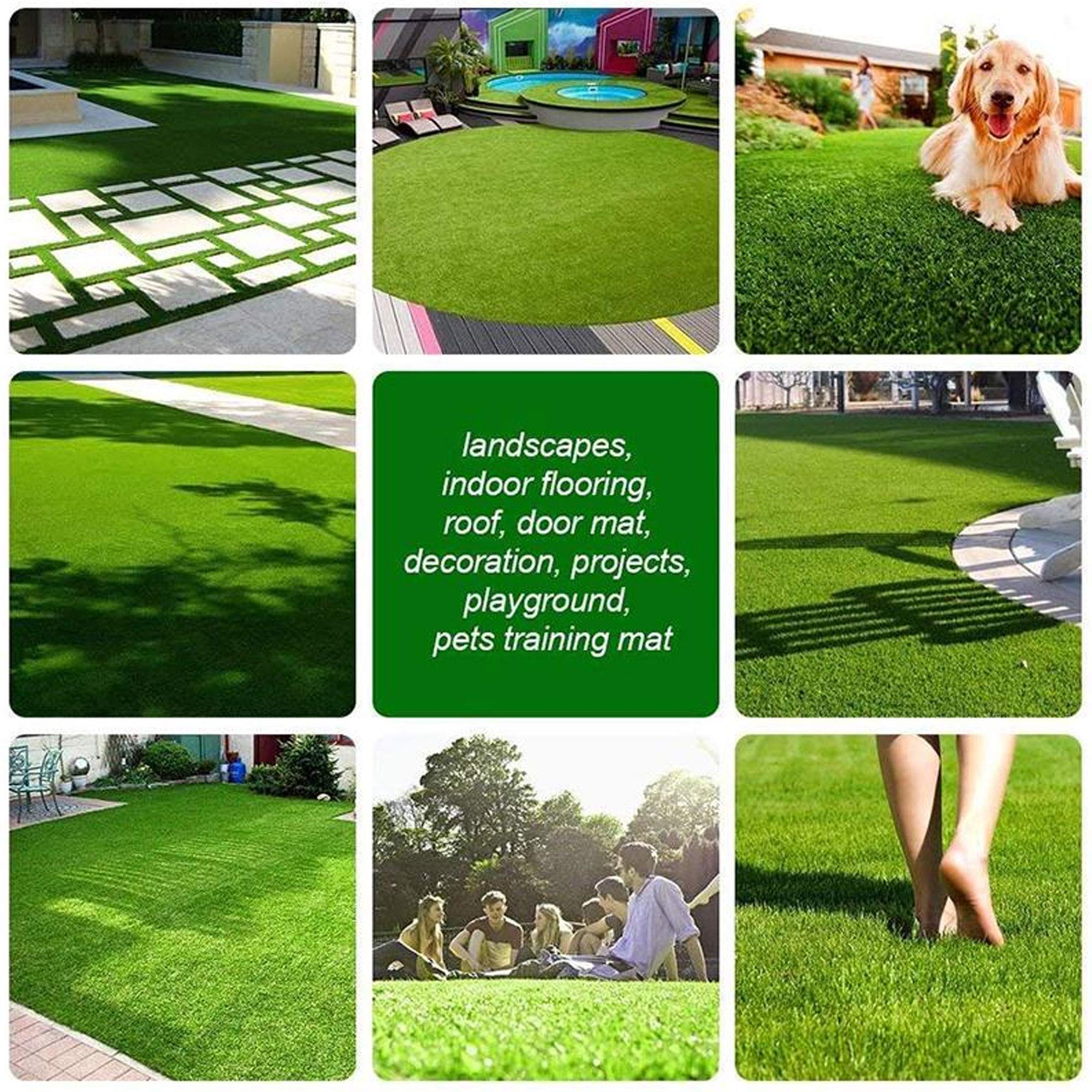 LOMANTOWN Artificial Grass Rug Fake Grass Pad 2 x 6 FT Patio Fake Turf Grass Area Rugs with Drainage Hole for Balcony, Garden, Deck, Dog Pee Pad