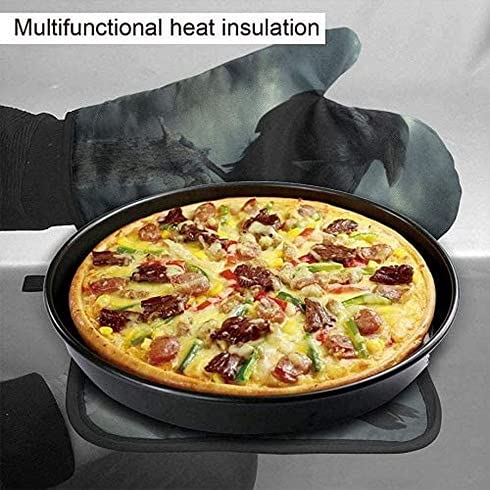 Raven Oven Mitt and Pot Holder Kitchen Set of 2: Heat Resistant Oven Mittens and Hot Pads Potholders for Kitchen