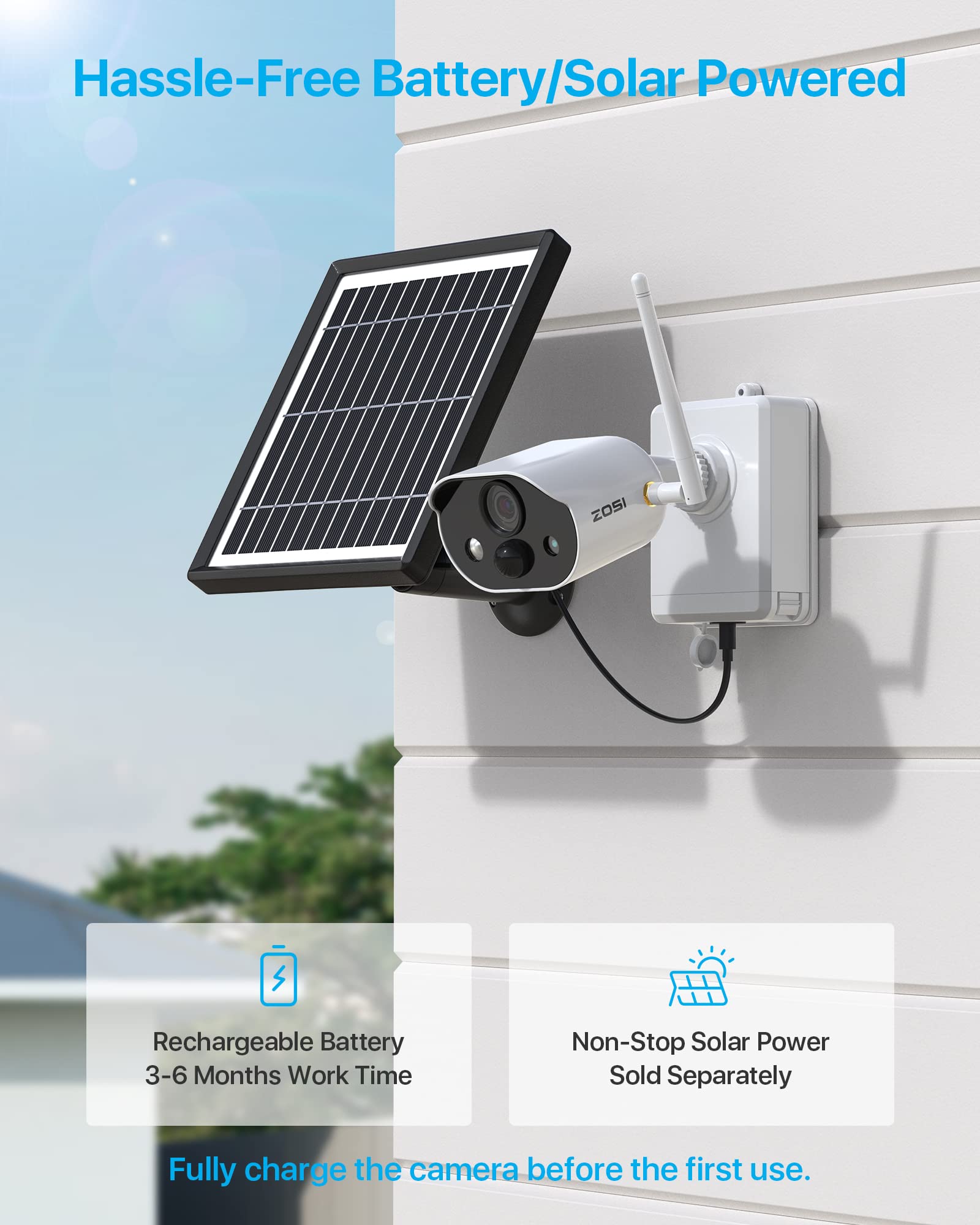 ZOSI C306PK 8CH 4Pack 2K 3MP Wireless Battery Powered Security Camera System with 4Pack C289 Outdoor PTZ Cameras, Color Night Vision, Spotlight, 2-Way Talk, Light & Siren Alarm, 1TB HDD