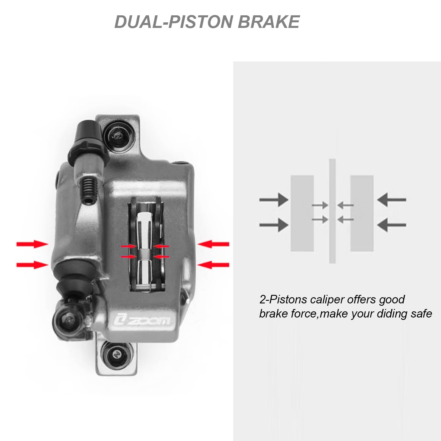 MTB Road HB-100 MTB Road Line Pulling Hydraulic Disc Brake Calipers Front & Rear Mountain Bike Disc Brake E-BIKE Disc Brake (1 Pair Black)