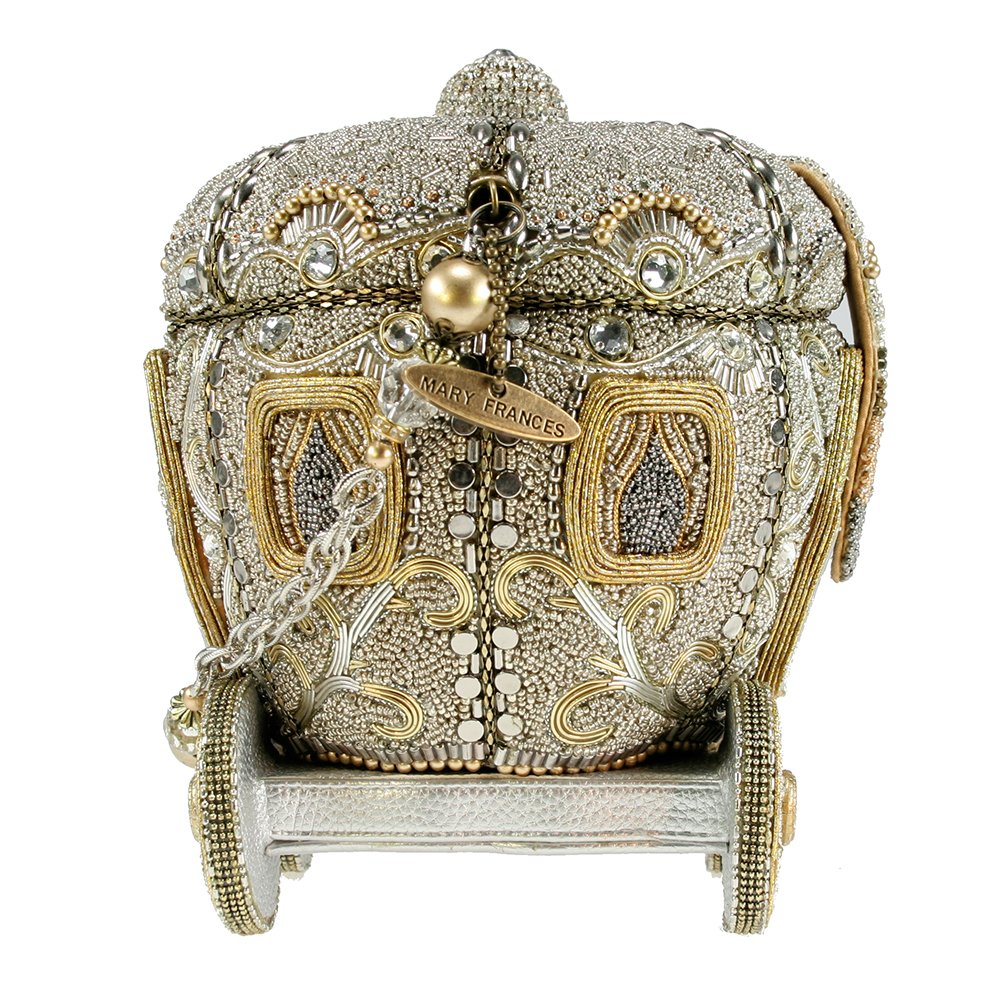 MARY FRANCES Before Midnight Beaded Bejeweled Cinderella Carriage Coach Purse Handbag
