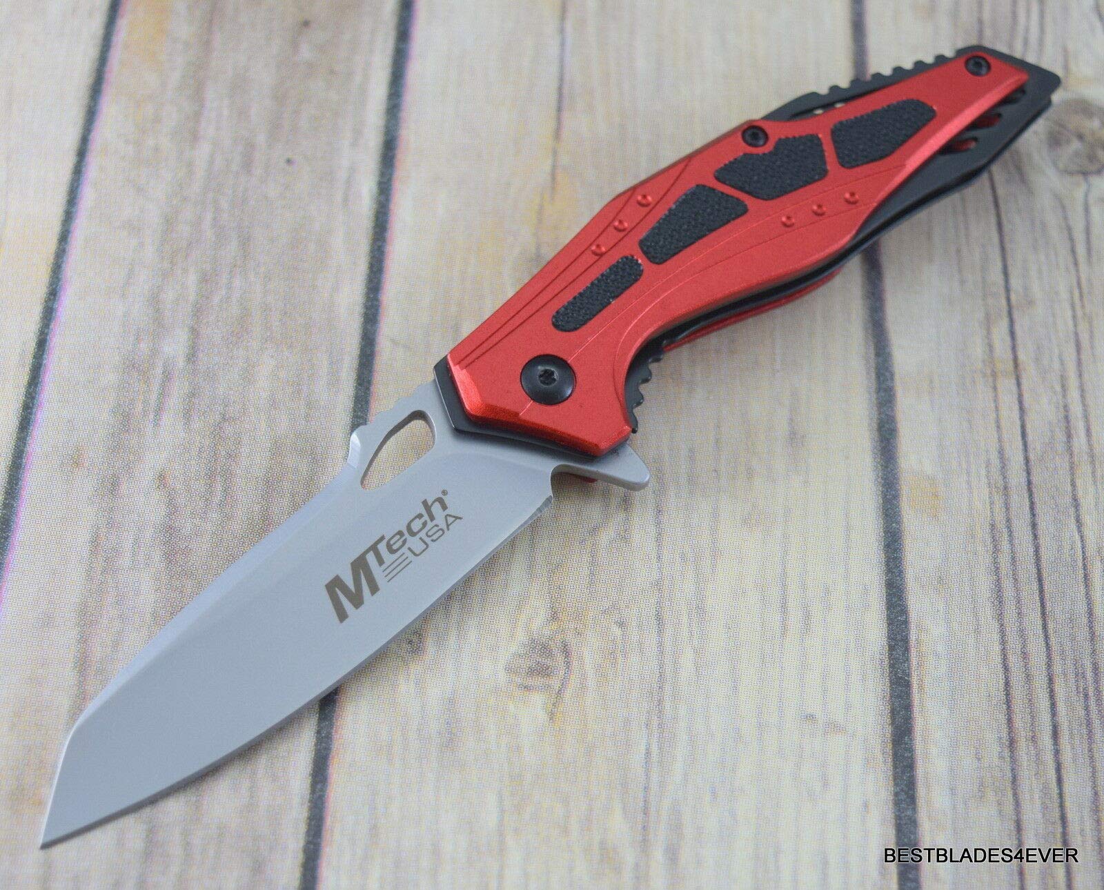 Mtech Tactical Stainless Steel Open Folding Pocket Knife With Clip - 7.75 Inch Outdoor Survival Hunting Knife for Camping by Survival Steel