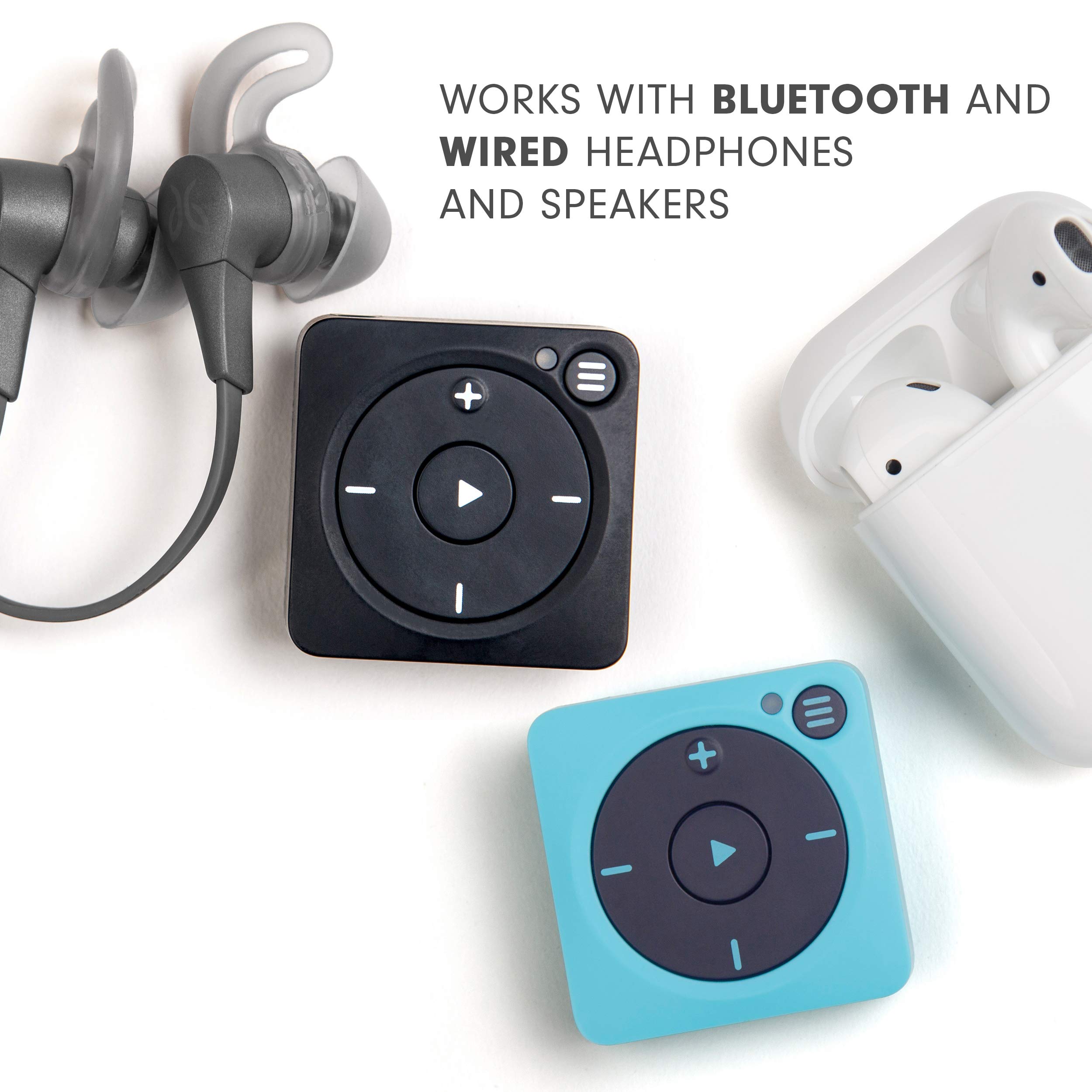 Mighty Vibe Spotify and Amazon Music Player - Bluetooth & Wired Headphones - 1,000+ Song Storage - No Phone Needed - Blue