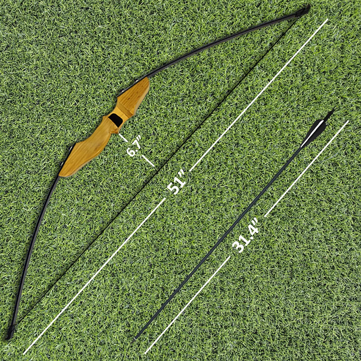 Recurve Bow and Arrow for Adults with 18 Arrows - Archery Bows Set for Beginner with Quiver 5 Target Faces Arm Guard Finger Saver, Takedown Longbow Kit Right Handed for Outdoor Shooting Training