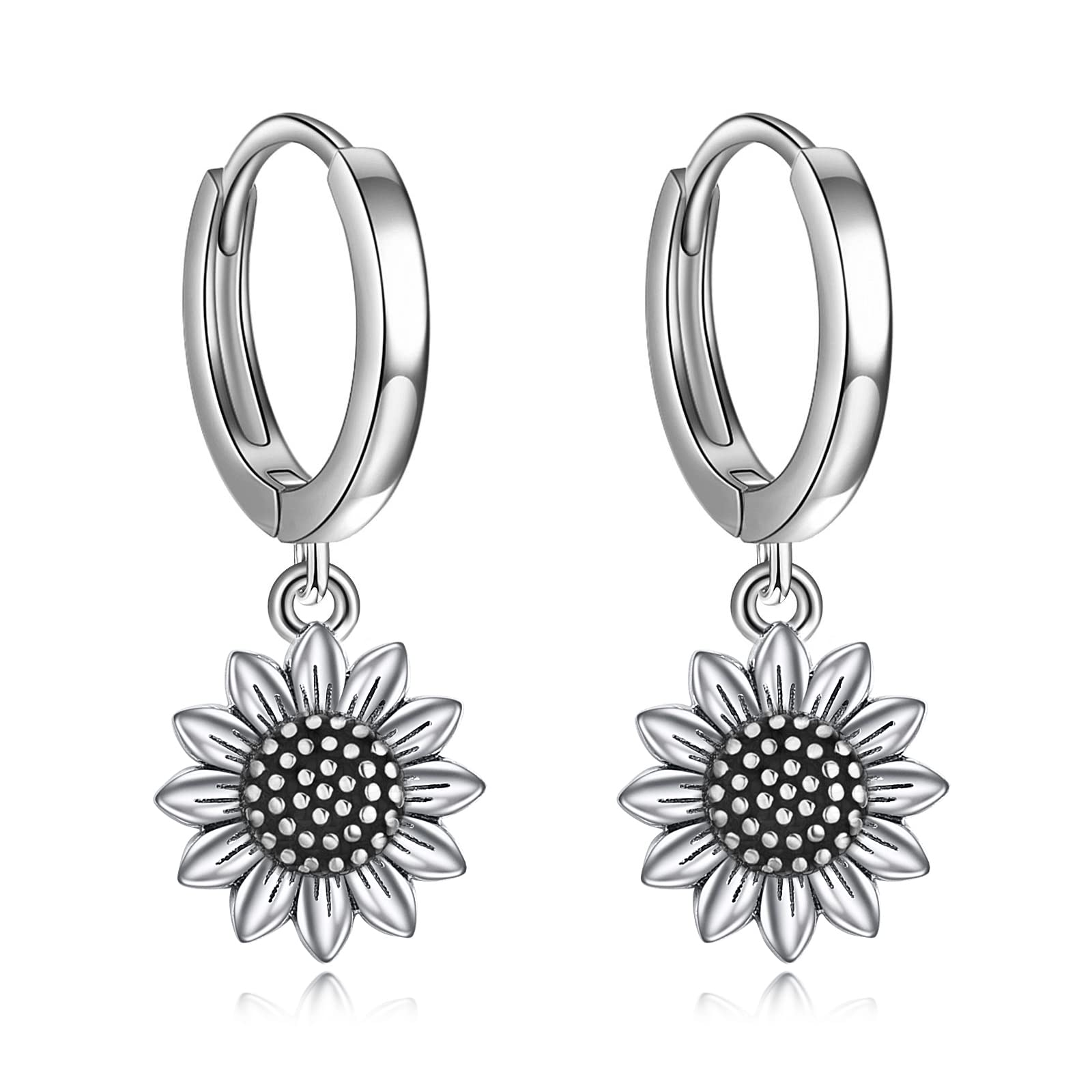 POPLYKE Butterfly Hoop Earrings Sterling Silver Butterfly Earrings for Women Birthday
