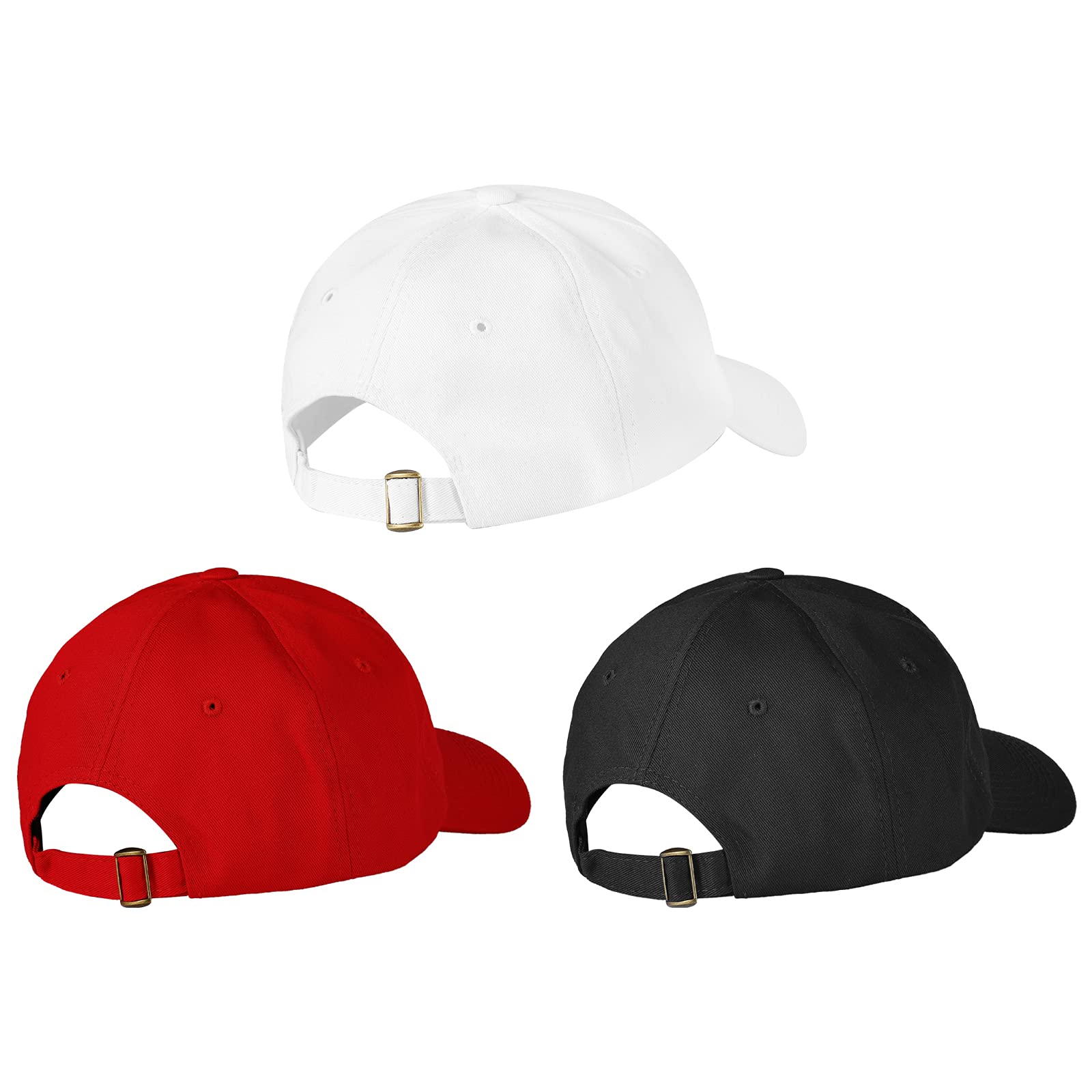 MEINICY 3PCS Classic Baseball Cap, Dad Hat Fits Men Women, All Cotton Made, Adjustable Low Profile Unconstructed (Black+White+Red)