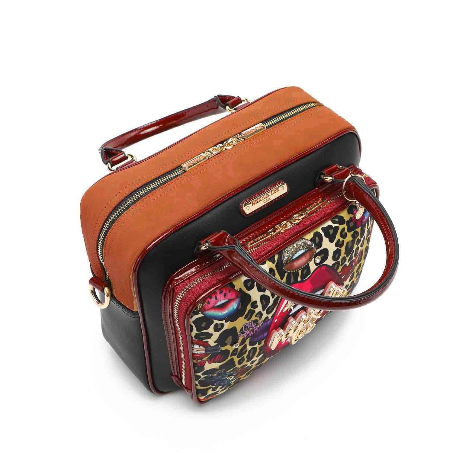 Nicole Lee Wild Lips Top Handle Handbag