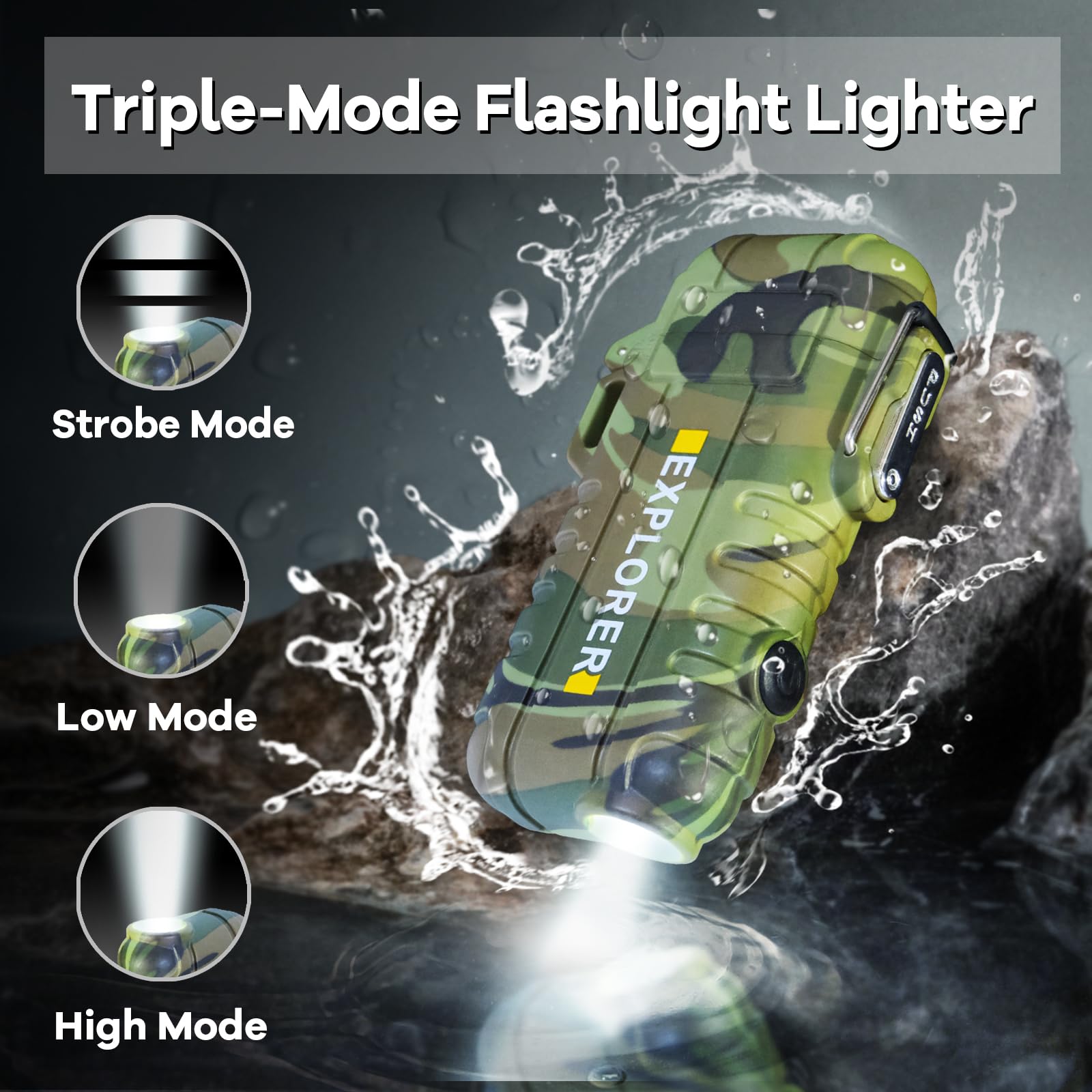 Luxgaze 2 Pack Waterproof Lighter 360° Flexible Neck Rechargeable Arc Lighter Butane Torch Lighter Electric Lighters Flameless Plasma Outdoor Lighter Survival Tactical Gear Candle Camping Adventure