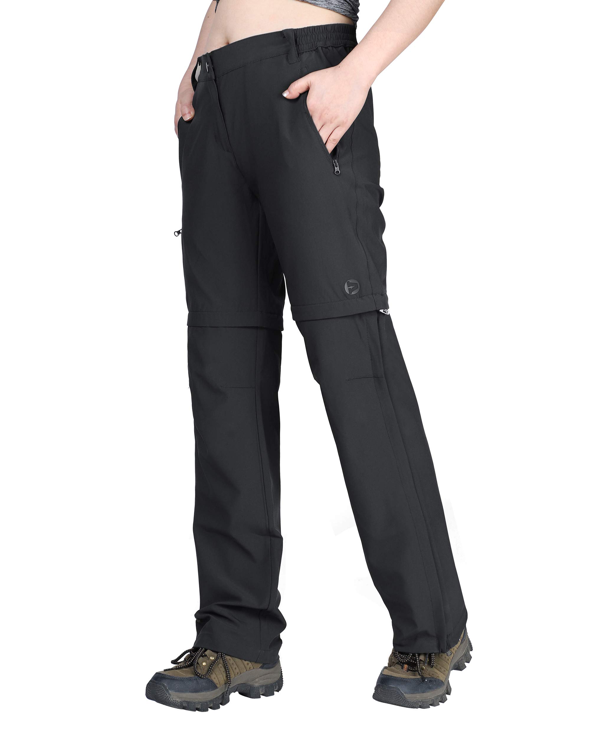 Outdoor Ventures Women's Elenis Lightweight Convertible Stretch Quick Dry Cargo Shorts Pants Black XL