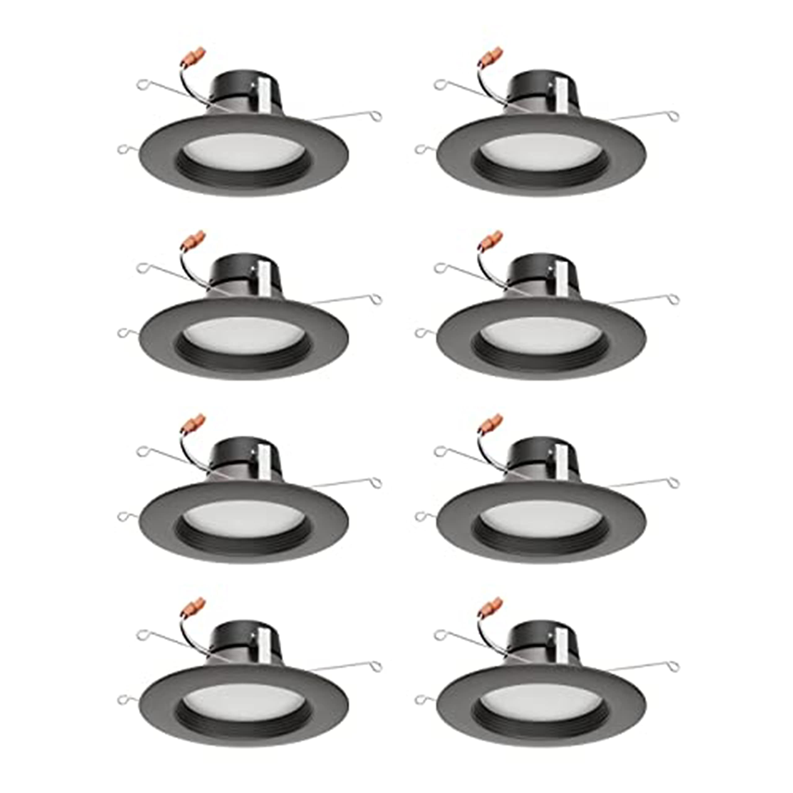 Satco S11837/08 ColorQuick LED Downlight Retrofit, CCT Color-Selectable 2700K/3000K/3500K/4000K/5000K, 5-6 Inches, Bronze, 8 Pack
