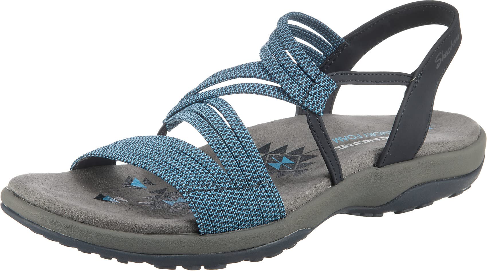 Skechers Women's Reggae Slim-Skech Appeal-Z-Gore Slingback Sandal, Navy, 9 M US