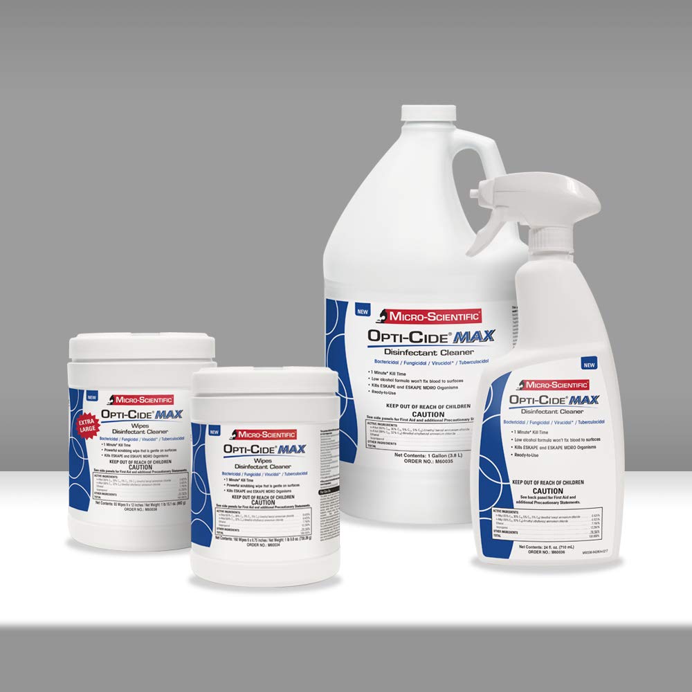 Micro-Scientific M60038 Disinfectant Cleaner Wipe, XL, 9" Width, 12" Length, Pack of 65