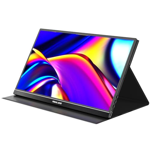 Visual Beat Portable Monitor Touch Screen 15.6'' 1080P USB-C HDMI Computer Display HDR IPS Eye Care Screen 100% sRGB with Smart Cover, Dual Speakers for Laptop PC Mac Phone PS4/5 Xbox Switch