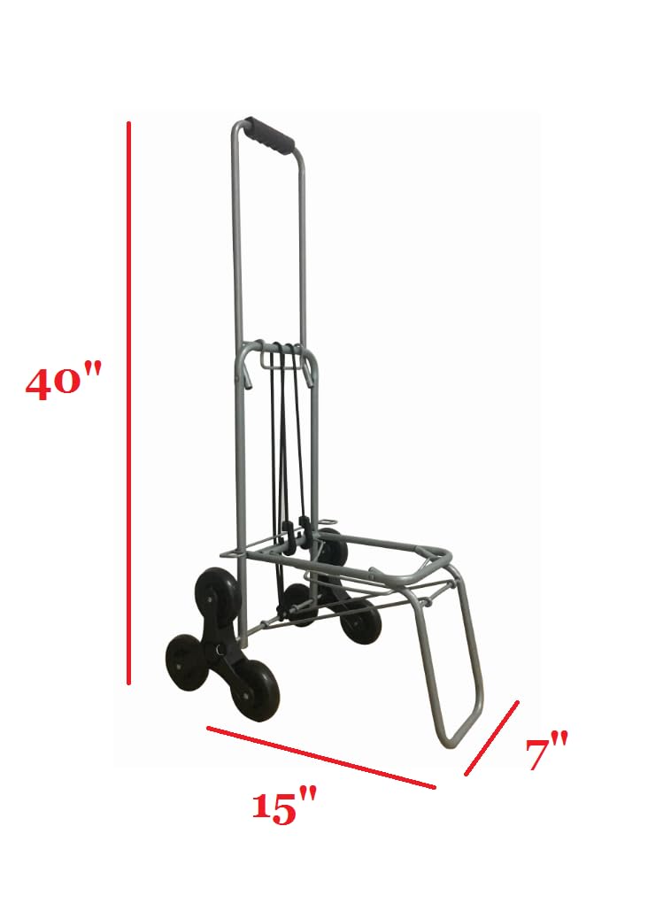 Mount Plus A8 Premium Folding Lightweight Shopping Grocery Luggage Laundry Cart | 66lb Weight Capacity | Stair Climber
