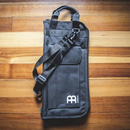 Meinl Percussion Drum Stick Bag with Extra Outside Pocket and Floor Tom Hooks β for Mallets, Brushes and Accessories, Black, Standard (MSB-1)
