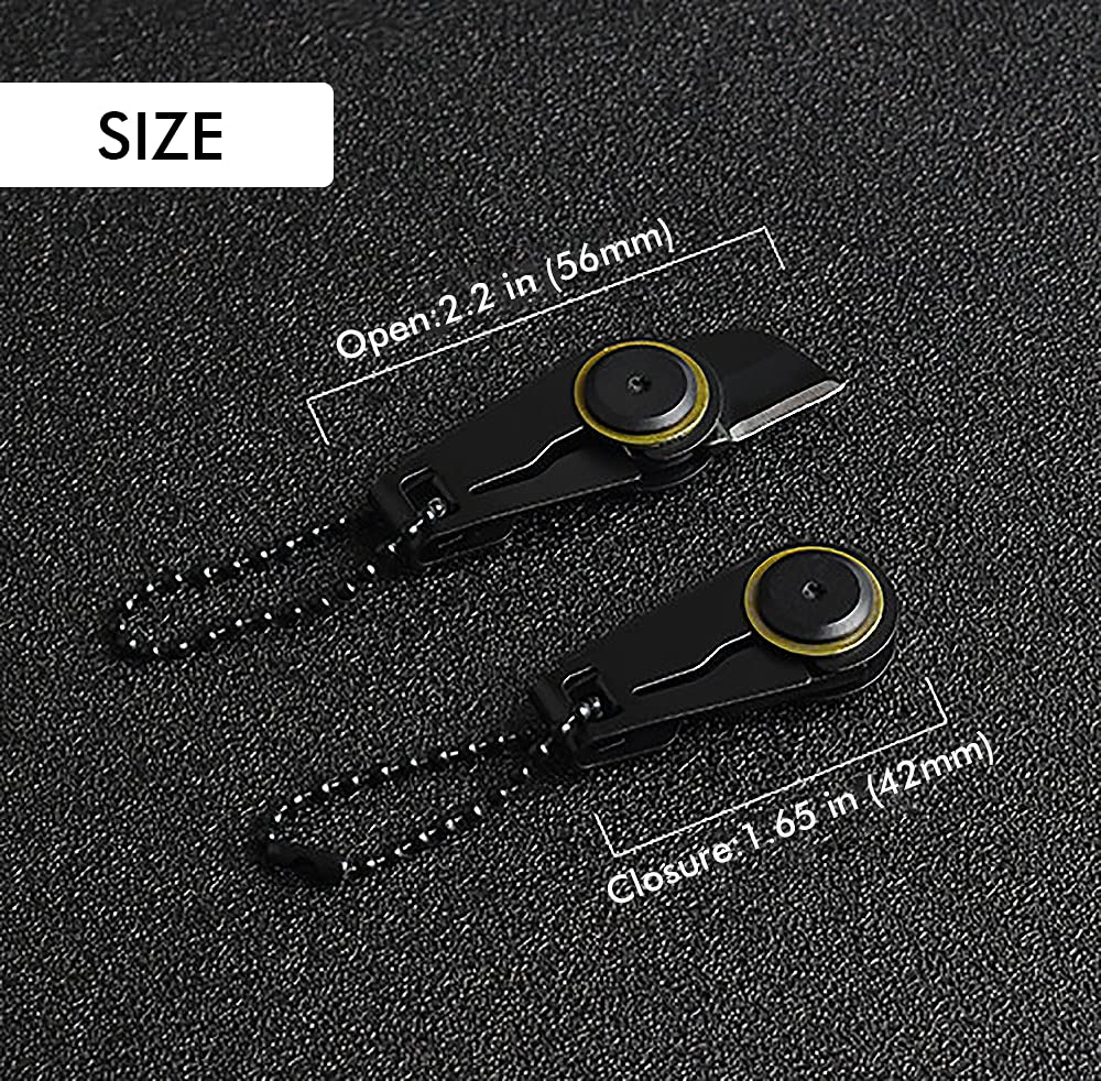 Vittqsuier (2 Packs) Mini Zipper Knife/Outdoor Survival EDC Gadget/Key Chain Pendant Pocket Knife