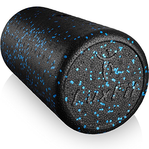 LuxFit Speckled Foam Rollers 3 Year Warranty High Density for Physical Therapy Exercise Deep Tissue Muscle Massage. Back Leg and Body Roller (Blue, 12 Inch)