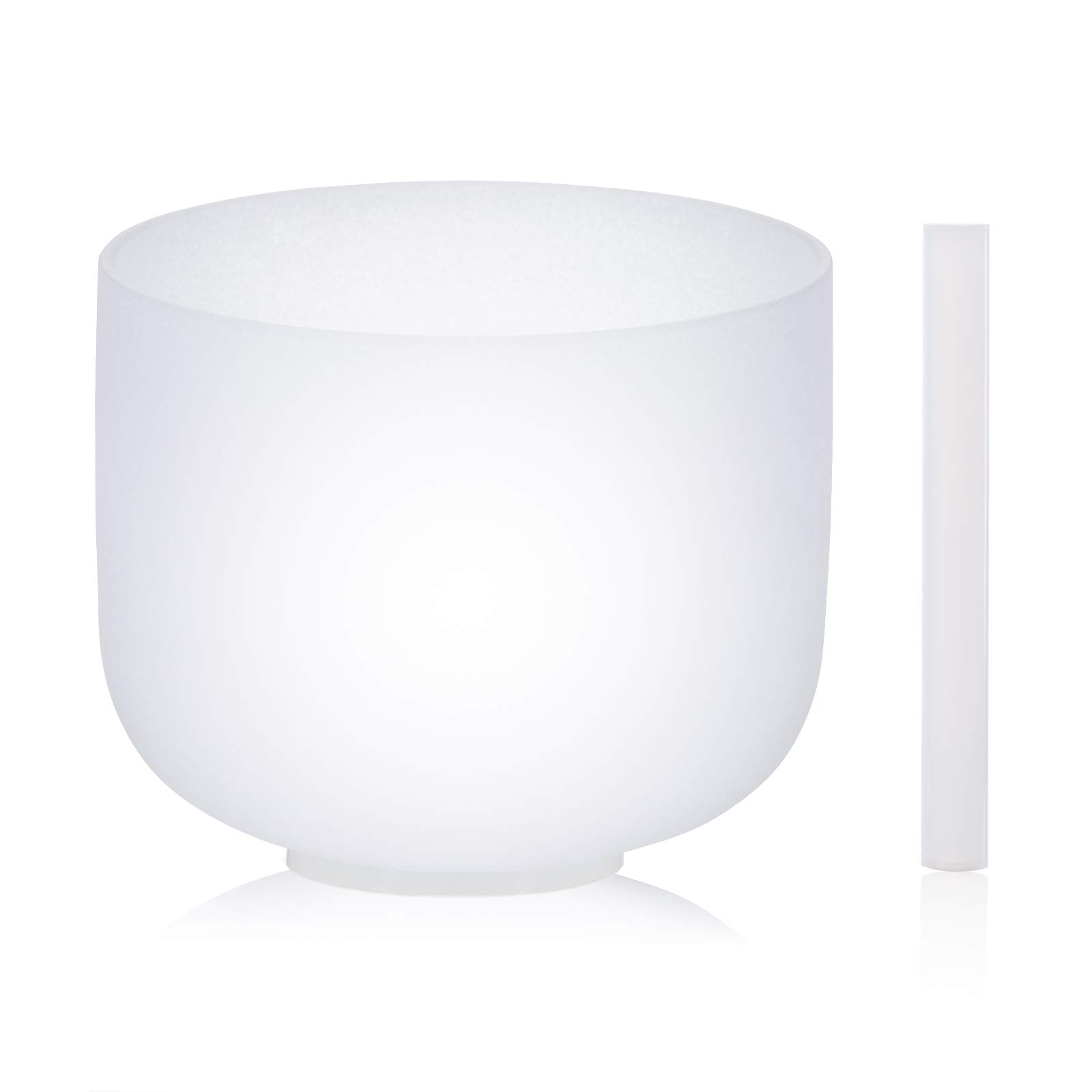 SOLSHINE Crystal Singing Bowl 8 Inches 512Hz C Note Root Chakra Frosted Quartz, With Free Crystal Forward And O-ring Sound Repairer