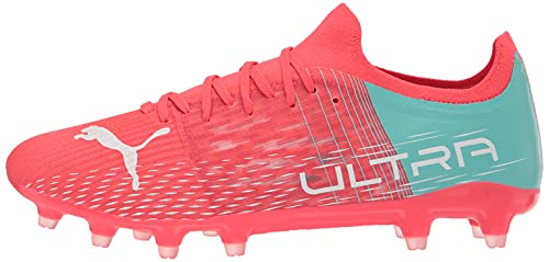 Puma Women's Ultra 3.3 Firm Ground Soccer Shoe, Sunblaze-White-Elektro Aqua, 5.5