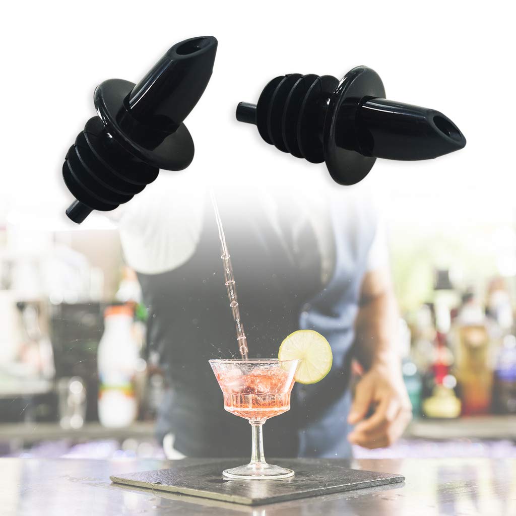 TADAE 20 Pack Liquor Bottle Pourers, Black