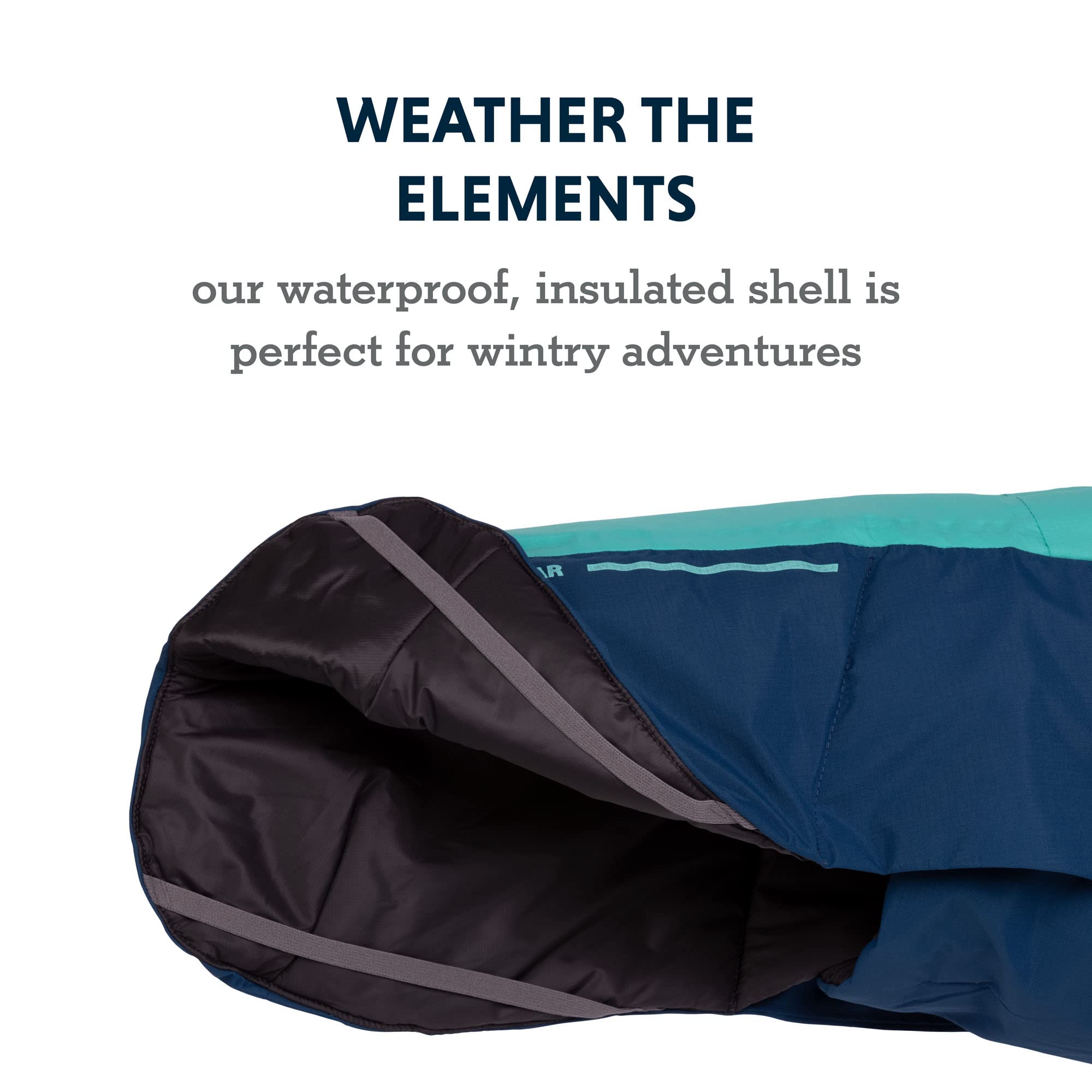 Ruffwear, Vert Dog Winter Jacket, Waterproof & Insulated Coat for Cold Weather, Aurora Teal, Small