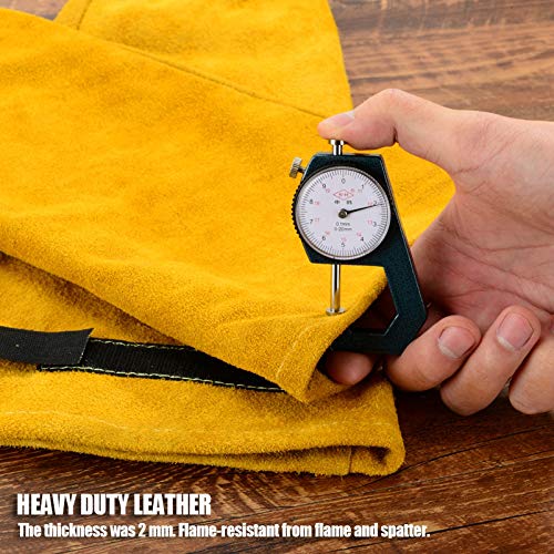 Leather Welding Work Sleeves for Men&Women - Heat & Flame Resistant Arm Protection One Size Fit Most