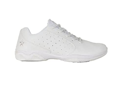 Rebel Athletics Rise Cheer Shoe, White, 2 Big Kid