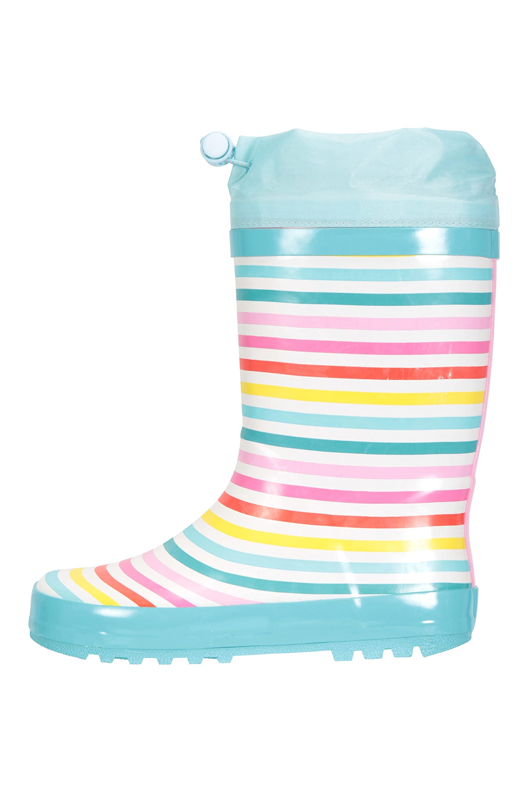 Mountain Warehouse Sunny Rubber Kids Wellies - Easy Clean Rain Boots Blue Kids Shoe Size 7 US